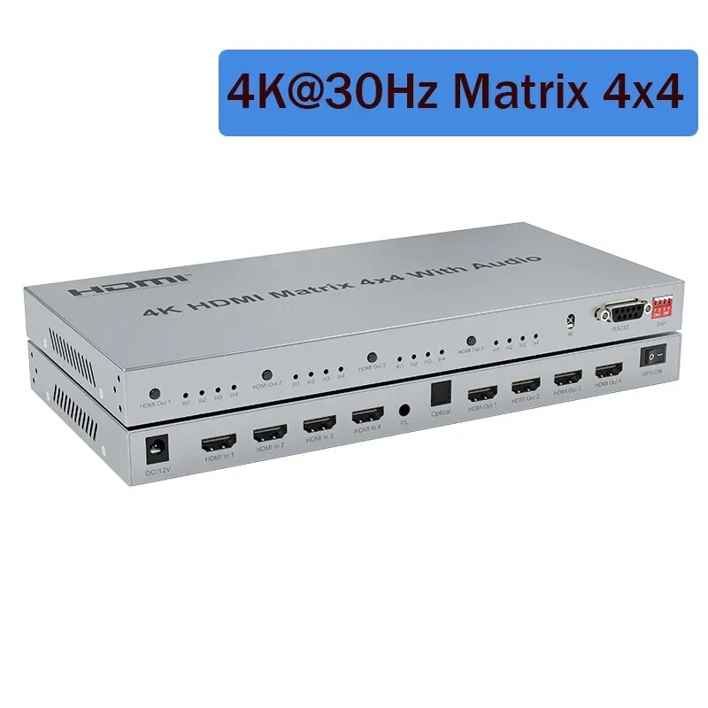 HDMI матричный переключатель 4x4 lieve 4K 30Hz Matrix 4x4, With AU Plug