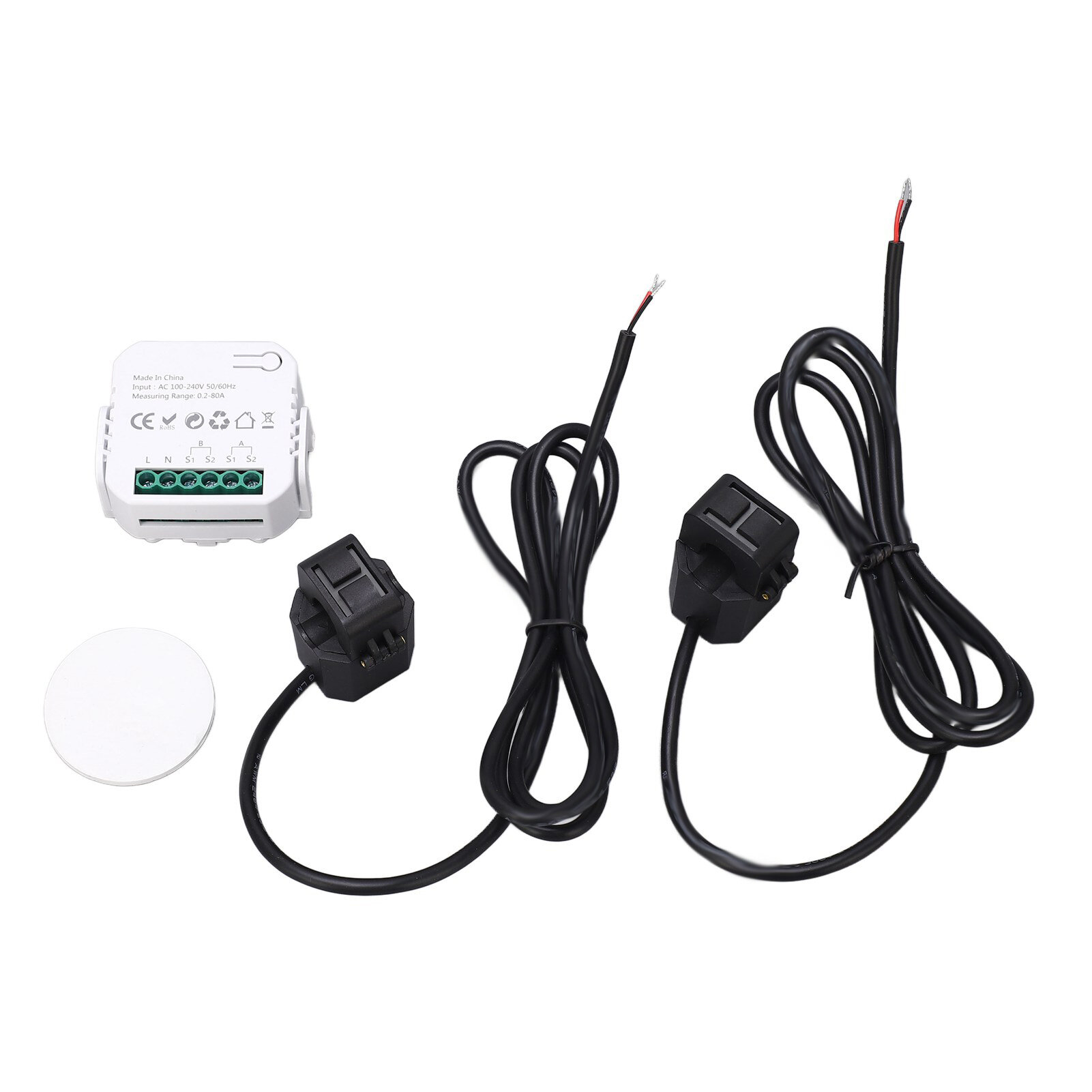 Wi -Fi Smart Energy Monitor Однофазный зажидок измеритель электроэнергии 100–240 В переменного тока для домашних приборов Черный PJ -1103A