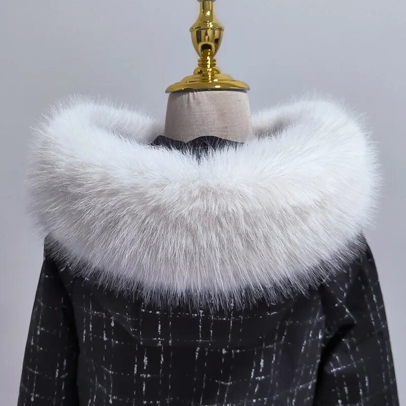 Qearlstar зимняя фальшивая нора меха воротник для женщин мужчин зимняя куртка капюшон отделка замена съемный шарф обернуть для ребенка пальто,200,18, искусственный мех, полиэстер, полиэстер,80