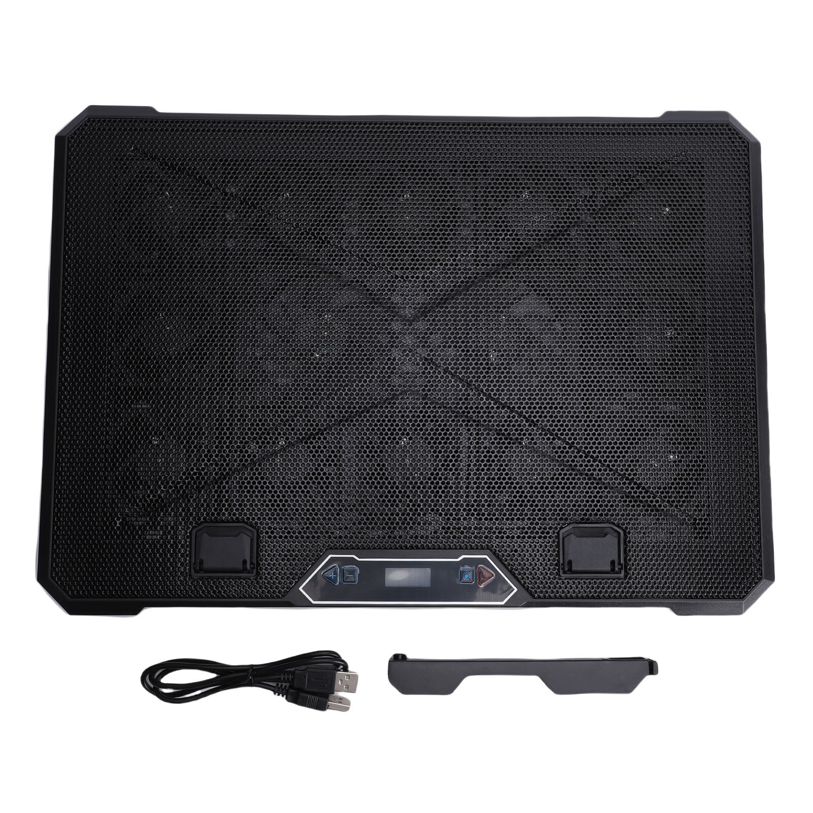Охлаждающая подставка для игрового ноутбука с 8 уровнями регулировки высоты, 2 USB-портами, RGB-подсветкой, подходит для ноутбуков диагональю 12-19 дюймов, оснащена адаптером 3C и 14 вентиляторами.