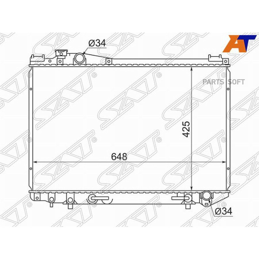 Радиатор Toyota Crown 87-99 / Crown Majesta 91-95 от официального дистрибьютора, SAT, артикул TY0006140