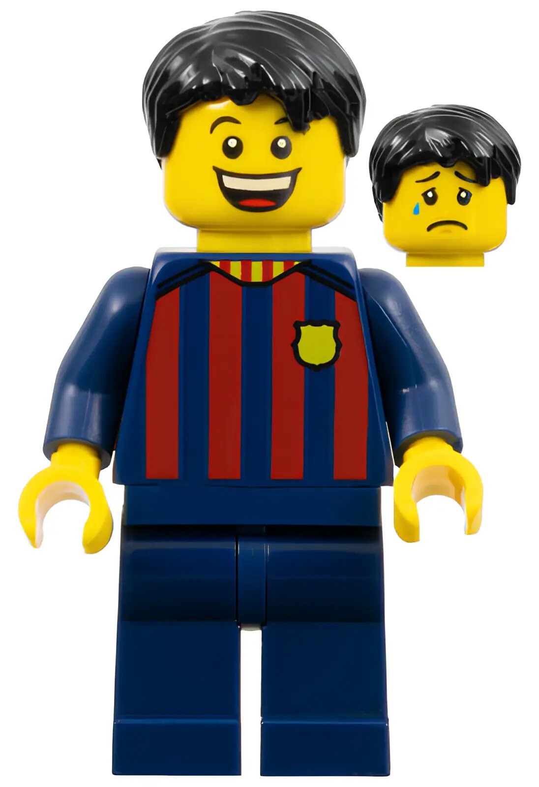 Минифигурка Lego Soccer Fan - FC Barcelona, Male, Dark Blue Legs soc145 N