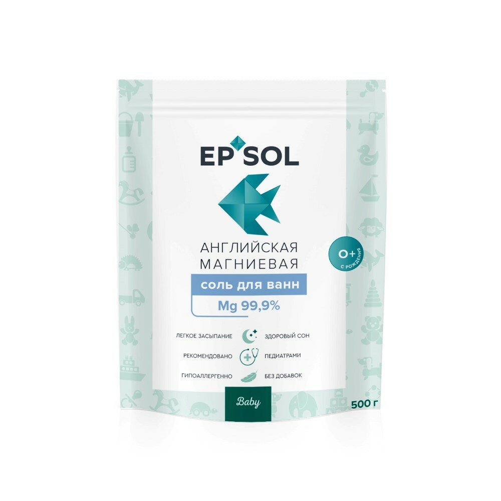 Epsol baby соль для ванн английская магниевая расслабляющая с 0 лет 500 гр