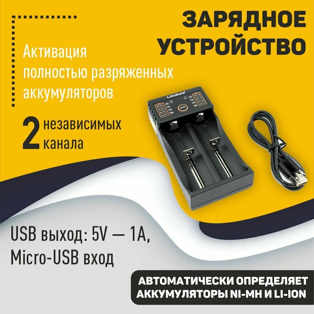 Зарядное устройство LiitoKala Lii-202, быстрая зарядка, восстановление емкости