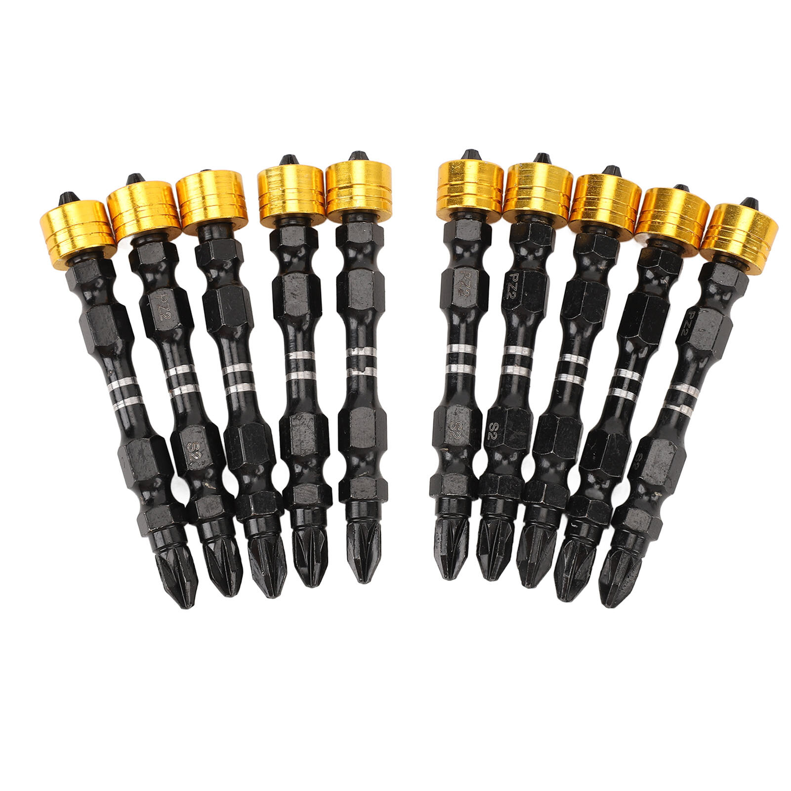 Магнитные биты для шуруповерта, двухсторонние, 1/4 дюйма, Ni-сплав, 10 шт