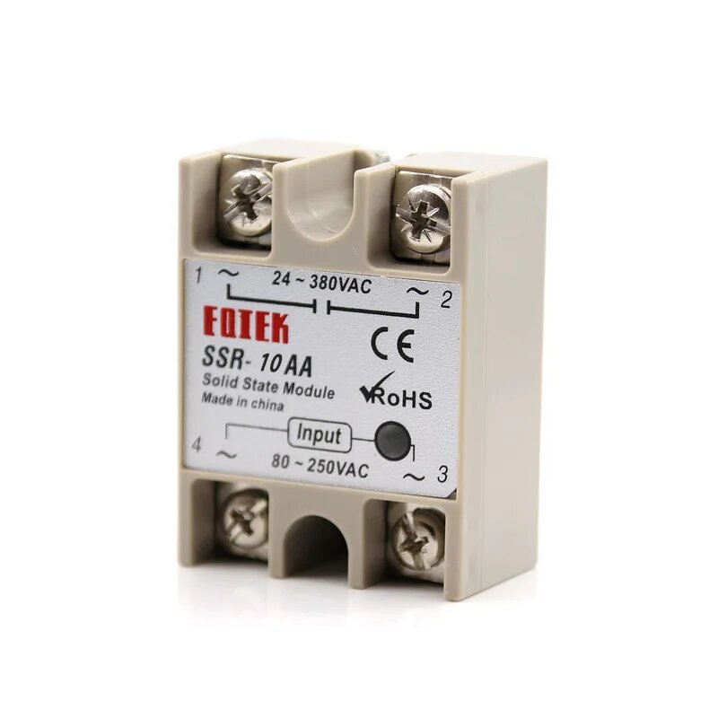 Однофазное Твердотельное Реле SSR 10-40DA, Переменный Ток 3-32 В Постоянного Тока, Управление 24-380 В, Вход 10-40 АА, Выход