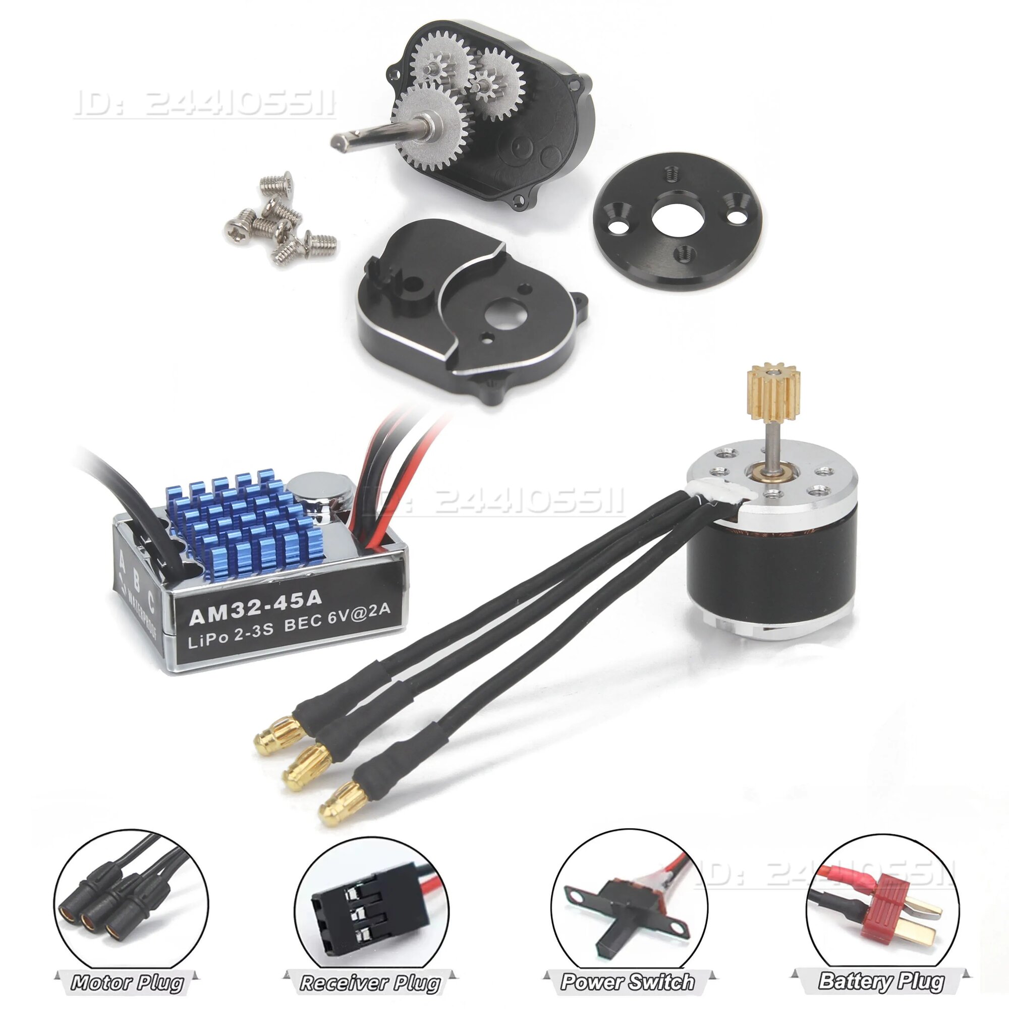 NEEBRC 2322 2600KV мотор для RC гусеничного автомобиля Черный, Black T Plug