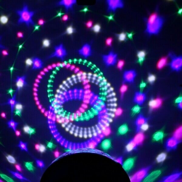 Диско-шар Серпантин "Калейдоскоп", светодиодный, LED, красный, зеленый и синий свет, USB, mp3, пульт, Bluetooth, 220 В