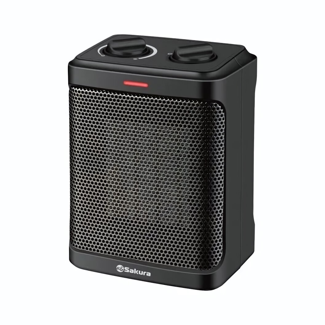 Тепловентилятор керамический Sakura SA-0558, настольный, 2 режима нагрева, черный