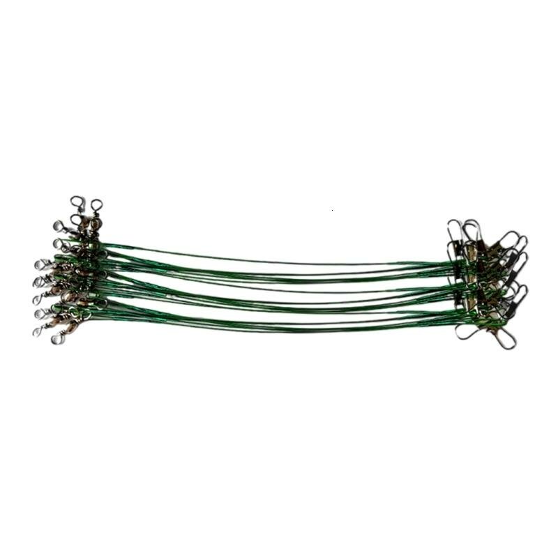 Рыболовные поводки из высокоуглеродистой стали, 40 шт, Зеленый - 15cm