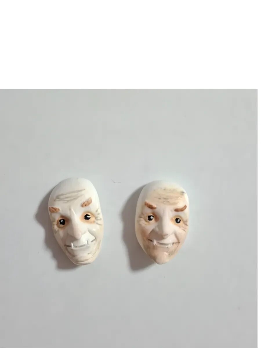 Набор раскрашенных лиц - 2 шт, для ватной игрушки