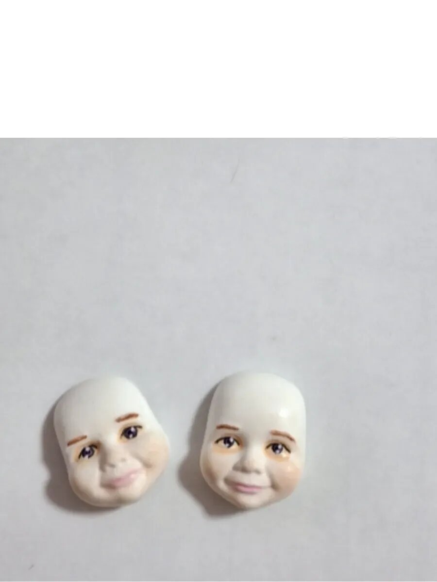 Набор раскрашенных лиц - 2 шт, для ватной игрушки