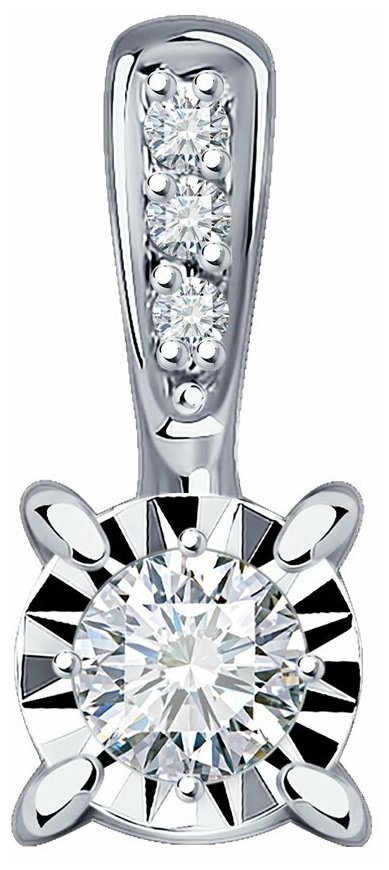 Подвеска, белое золото, 585 проба, бриллиант