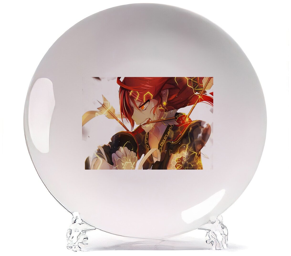 Тарелка Аниме Фантазия Девушка Стрела в плече