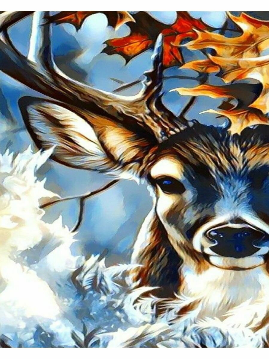 Картина по номерам "Лесной олень" 40х50 см, хлопковый холст на подрамнике, акрил, АртТойс