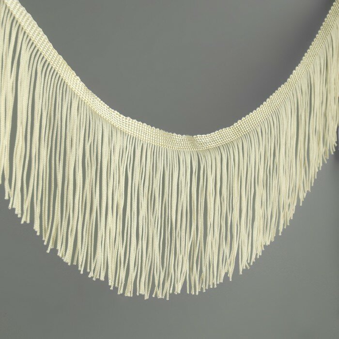 Тесьма декоративная «Бахрома», 10 см, 5±0.5 м, бежевая