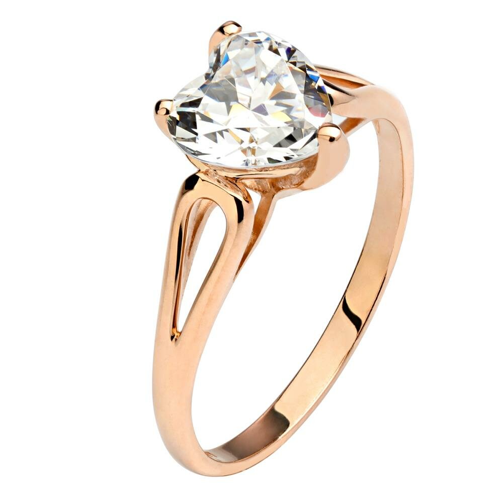 Кольцо, красное золото, 585 проба, фианит