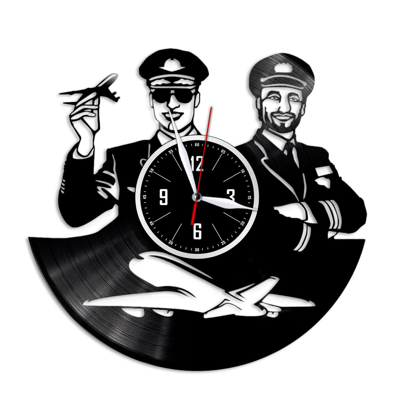 Пилот - настенные часы из виниловой пластинки