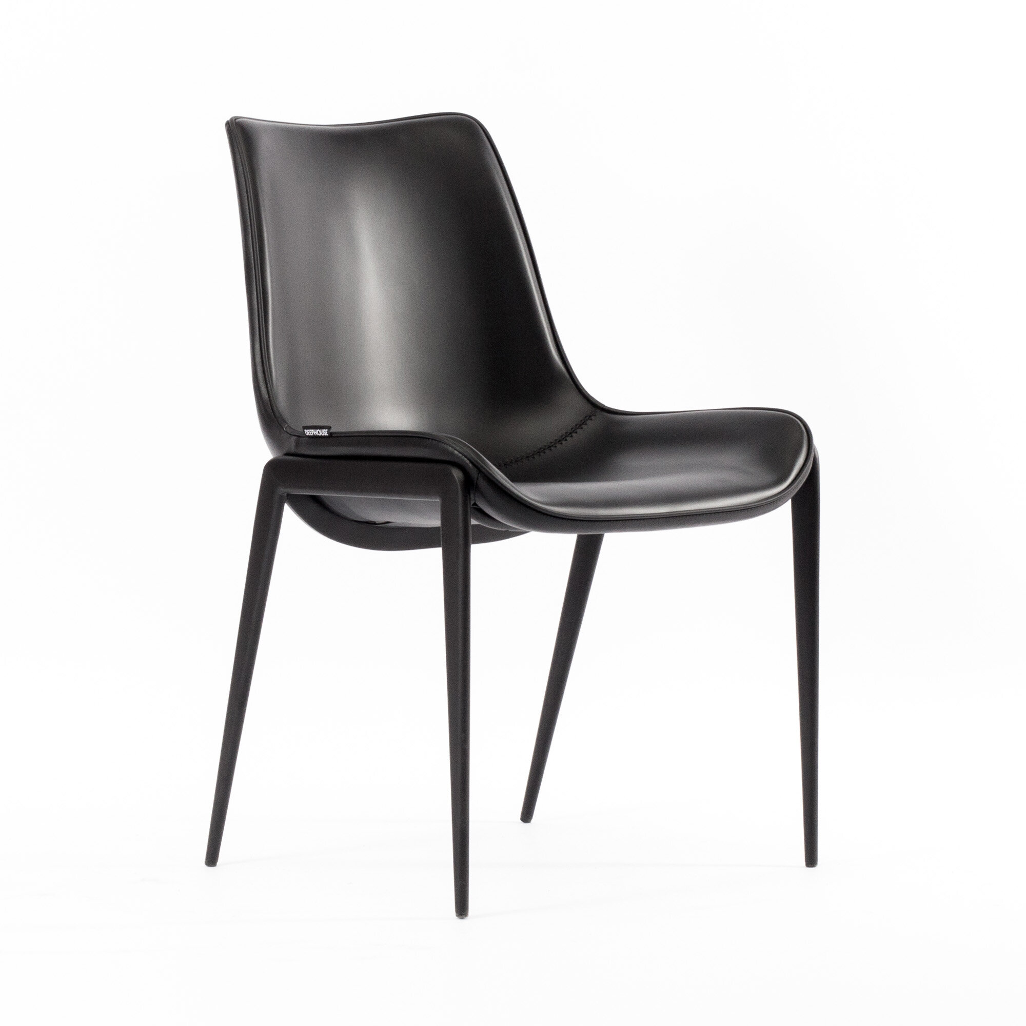 Стул Эссен без подлокотников черная экокожа ножки черные для дома/для гостиной/для столовой/для кафе/кухонный стул/стул кухонный