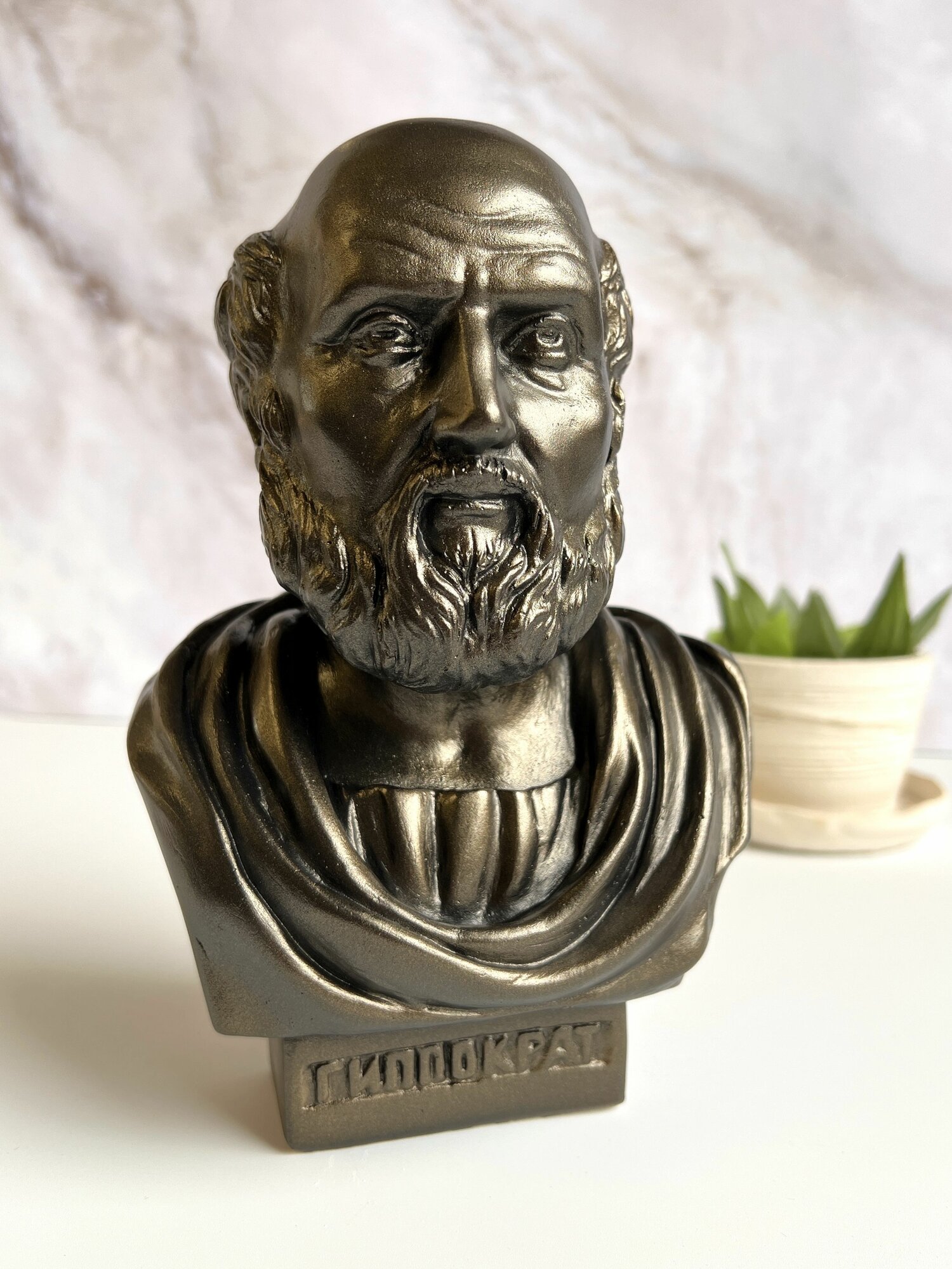 Бюст Гиппократ. Цвет бронзовый