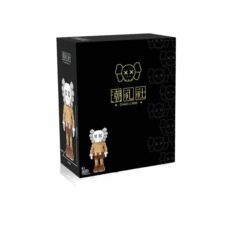 Конструктор 3D Из Миниблоков / Kaws Медведь: Большая фигурка, бежевая 1360 дет. 16241 / Подарок