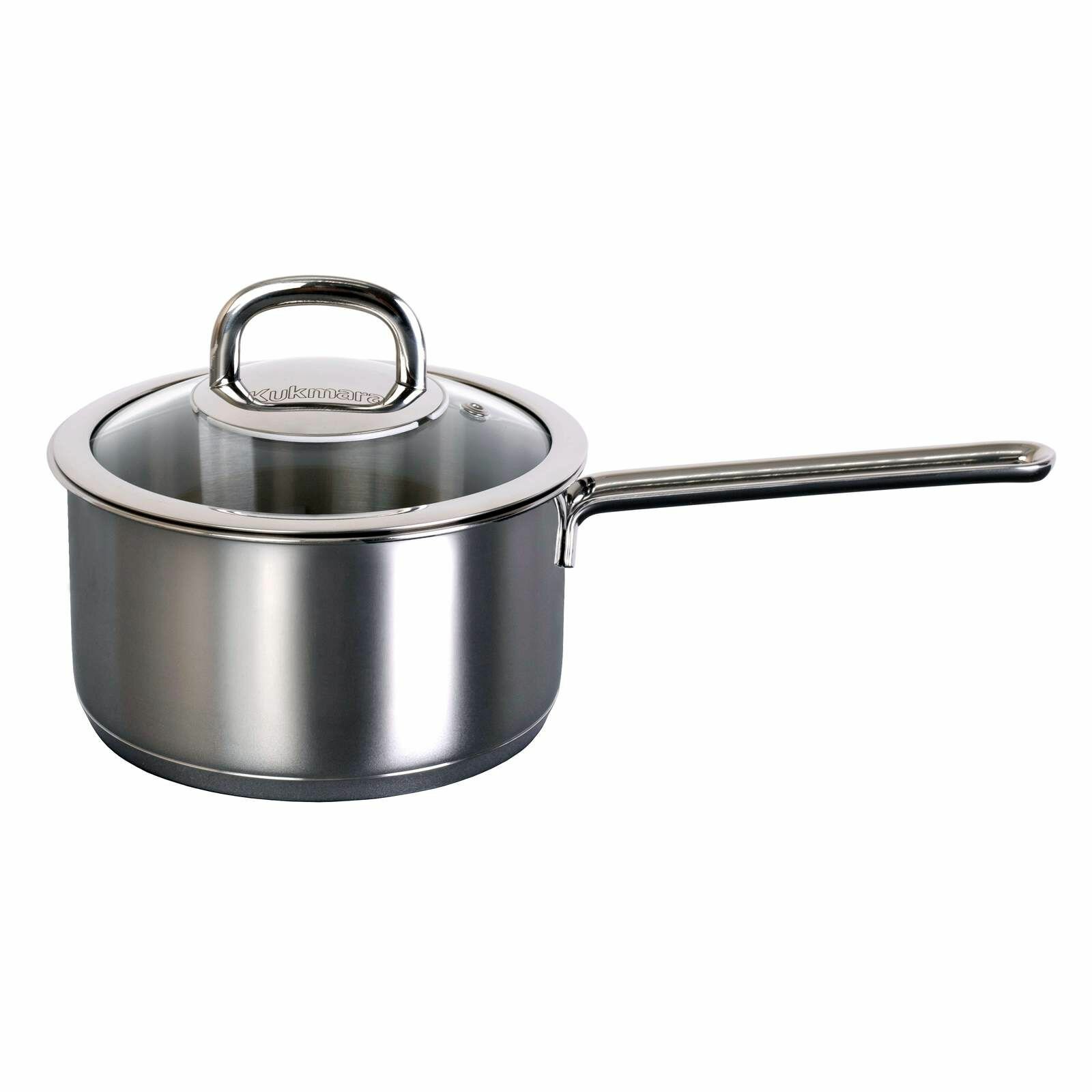 Ковш Kukmara линии "SAFIA" 1,5л. д.16см, со стекляной крышкой SF-LDL1516G