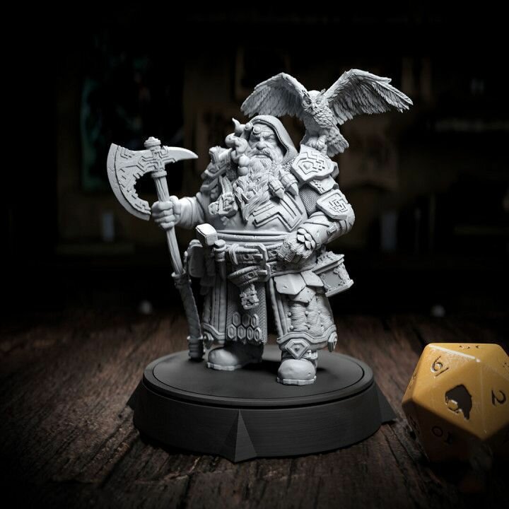 Миниатюра героя дварфа Анданор Тросдайн (Andanor Trosdain) для игры в DnD в масштабе 75 мм,