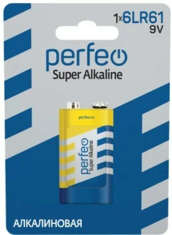 Батарейка крона Perfeo 6LR61 alkaline 9 вольт BL1
