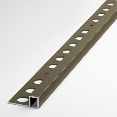 П-образный профиль для плитки алюминиевый Лука ПК11-10, длина 2,7 м, анод бронза 04lл