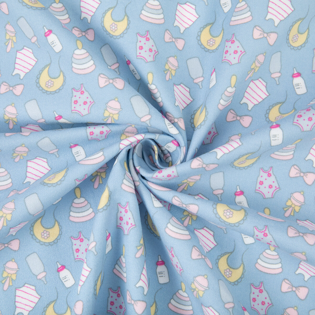 Ткань для пэчворка PEPPY "молочные СНЫ фланель" отрез 100 x 110 см 175 г/кв. м 100% хлопок МС-16 голубой