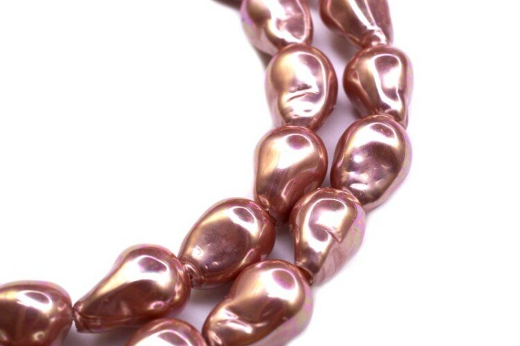 Жемчуг искусственный барочный Майорка 11-13х8-10мм, отверстие 0,9мм, цвет античный розовый, 511-014, 2шт