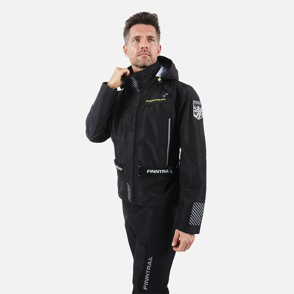 Куртка мембранная туристическая непромокаемая штормовая для рыбалки и квадроцикла FINNTRAIL Mudway, Graphite XS