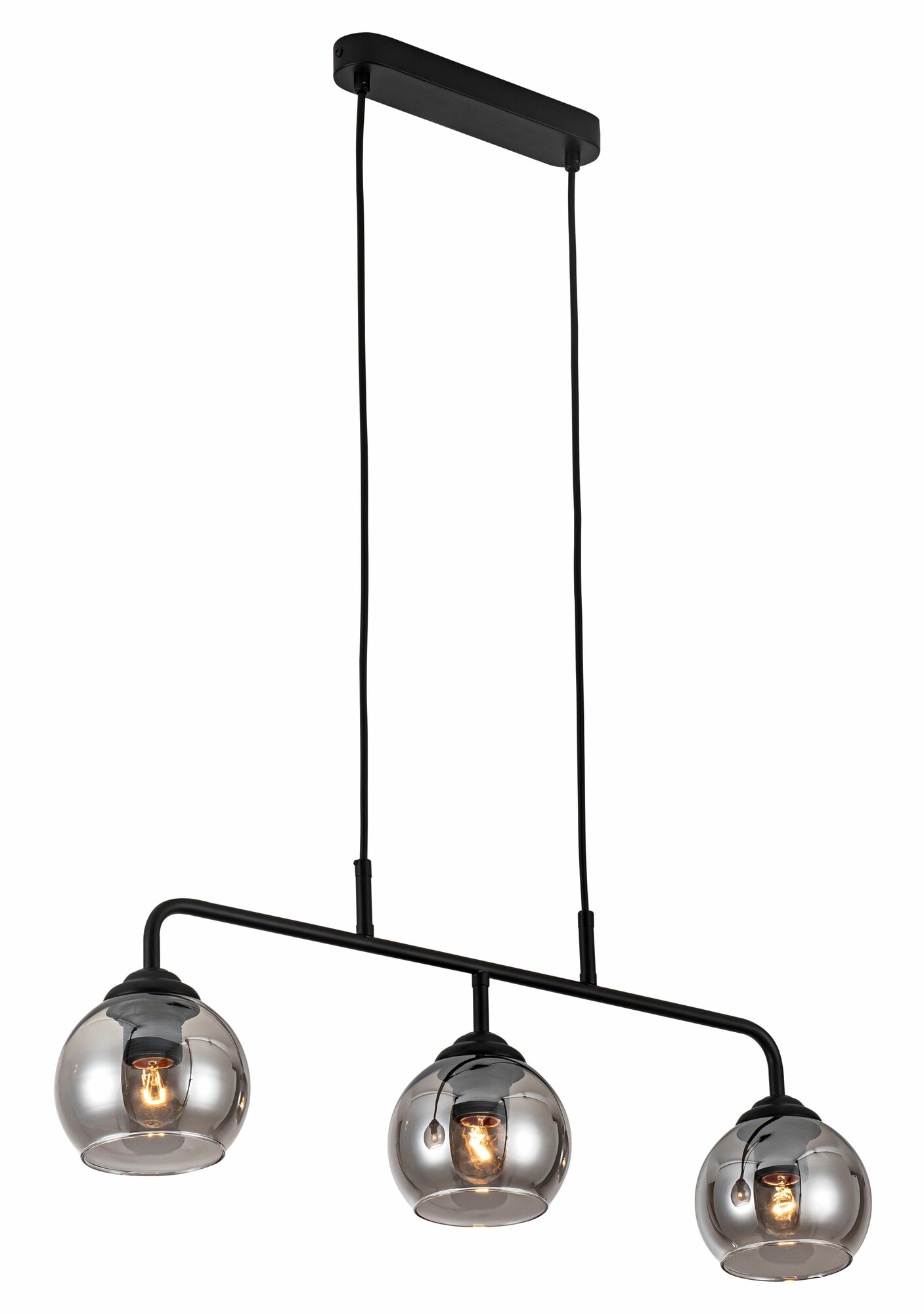 Люстра De Fran LP-4302 BK Е27 3*40Вт, черный с дымчатым стеклом, серия вега