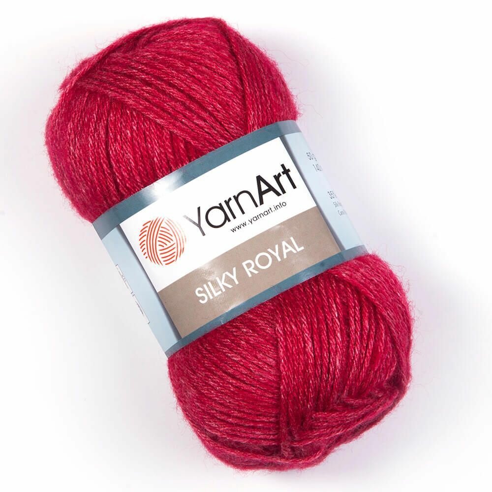 Пряжа Шелк Рояль (Silky Royal) упаковка 5 мотков 35% шёлк вискоза 65% мериносовая шерсть цвет 433 красный