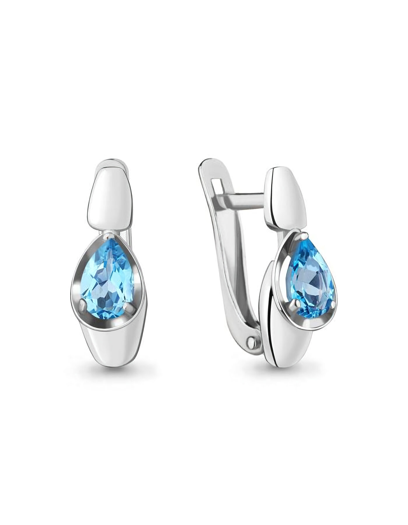 Серьги, серебро, 925 проба, родирование, топаз