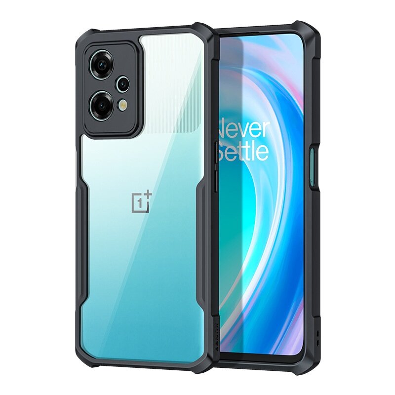 Чехол-накладка MyPads для OnePlus Nord CE 2 Lite 5G из качественного силикона c прозрачной пластиковой задней стенкой, с черной окаемкой