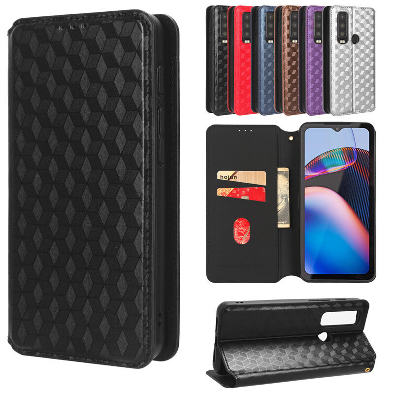 Чехол-книжка MyPads для Motorola Defy 2 / CATerpillar S75 из эко-кожи с 3d узором, черный