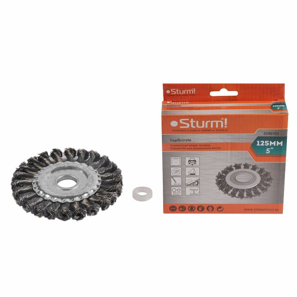 Корщетка, d22мм, d125мм Sturm! 5240702