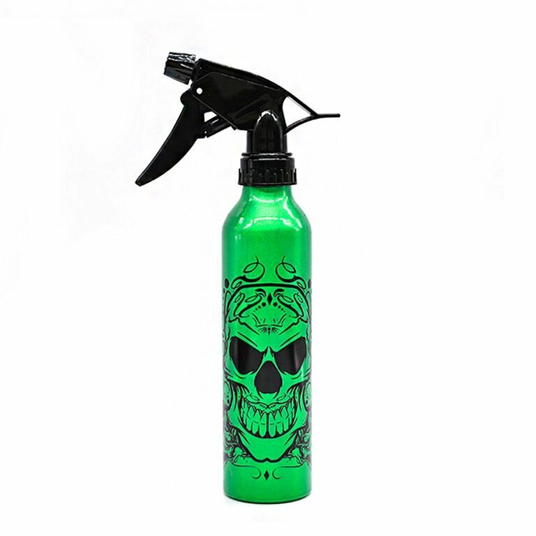 Тату спрей батл с опрыскивателем AVA Skull Tattoo Bottle Green