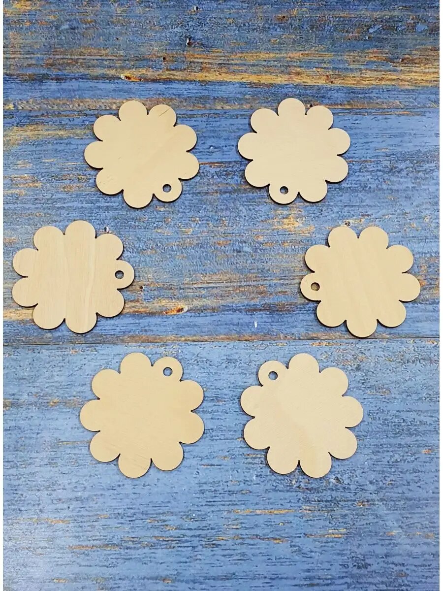 Деревянные заготовки Декупаж Ромашка 6 шт