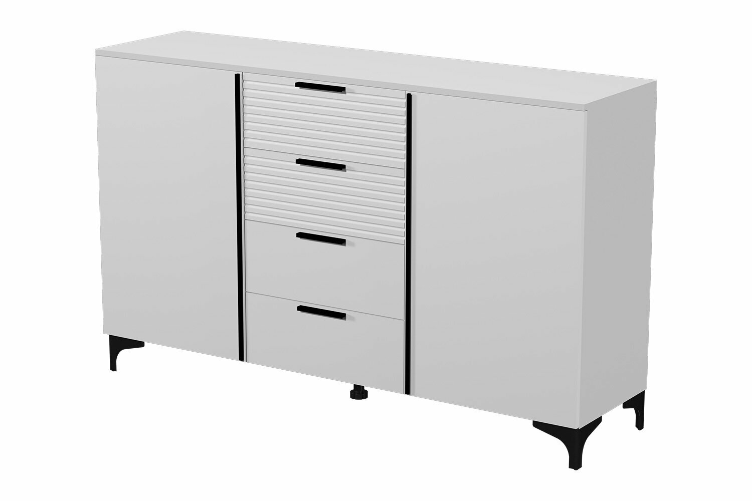 Комод напольный Hoff Брента, 151,1х93,5х40,6 см, с дверцами и ящиками, МДФ/ЛДСП, цвет белый