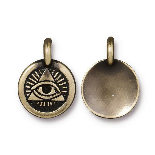 Подвеска, 16.5х12мм, TierraCast, тег Всевидящее око, базовый материал - оловянный сплав, бронзовое с чернением, 2 шт.