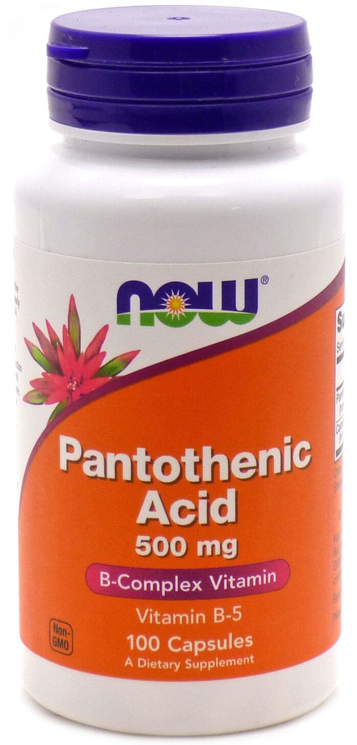 NOW Foods Pantothenic Acid, Пантотеновая кислота 500 мг 100 капсул
