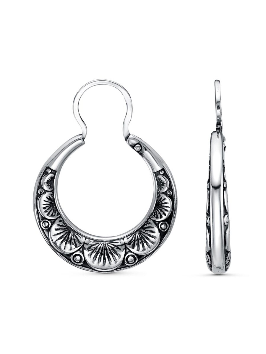 Серьги, серебро, 925 проба, оксидирование