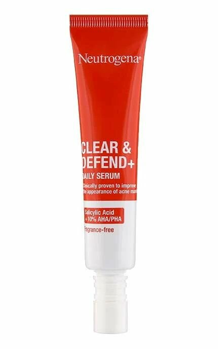 Многоцелевая сыворотка для лица с салициловой кислотой NEUTROGENA Clear & Defend+Daily SERUM salicylic acid+10% AHA/PHA 30ml