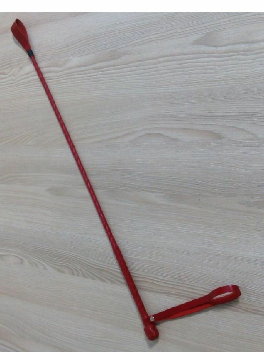 Стек Красный длиной 75 см из натуральной кожи