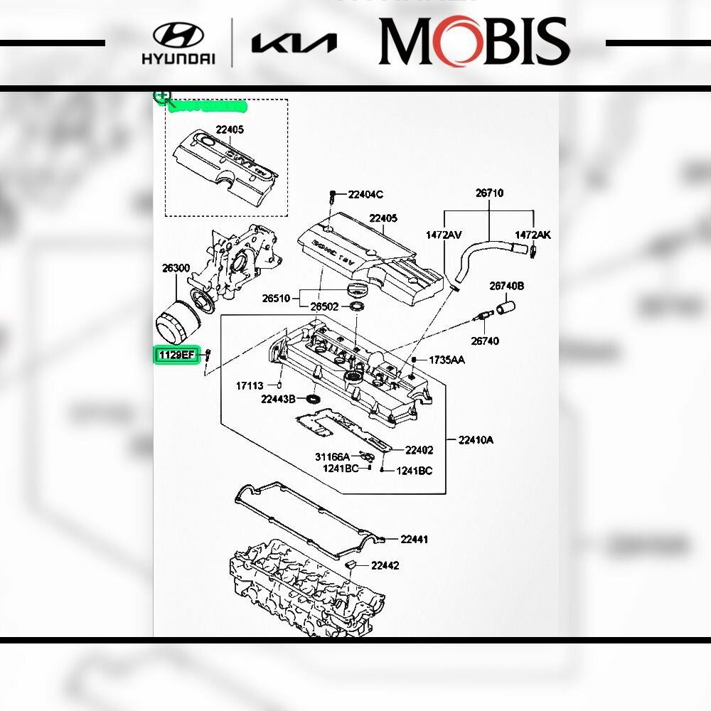 Болт М5 5 шт. для Hyundai Accent, Excel, Getz, Matrix, Sonata, Tucson; KIA Ceed, Cerato, Rio, Sorento, Sportage / арт. 1129306287K / бренд MOBIS