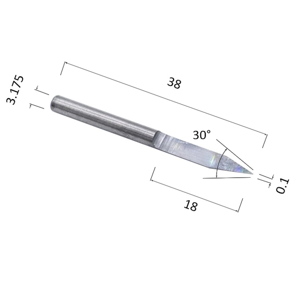 Гравер DJTOL NJ3.3001 конусный (по дереву, композиту (АКП), цветным металлам (алюминий, латунь, медь, бронза))