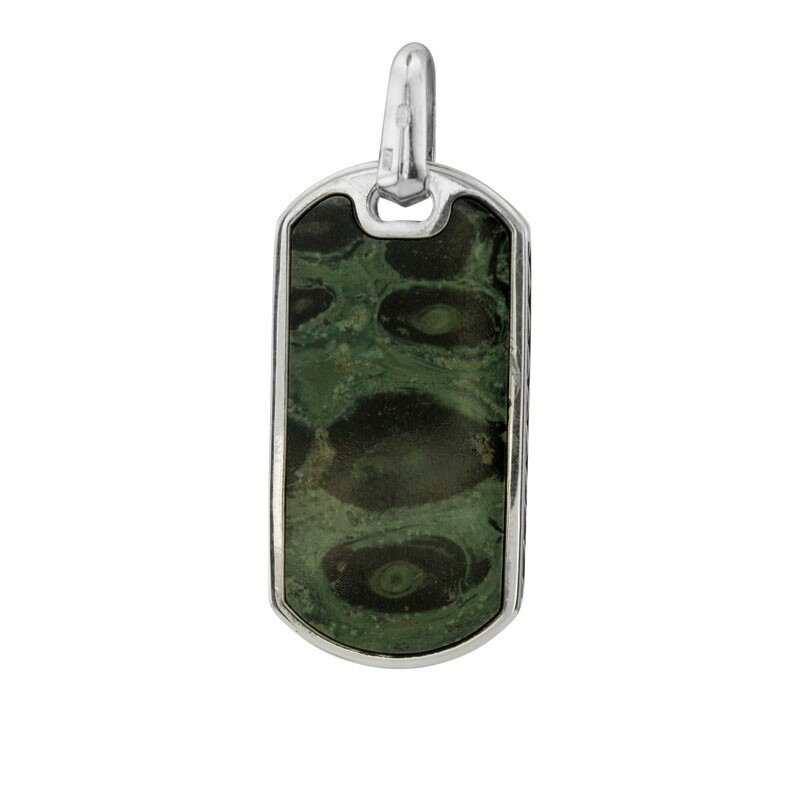 Подвеска, серебро, 925 проба, яшма