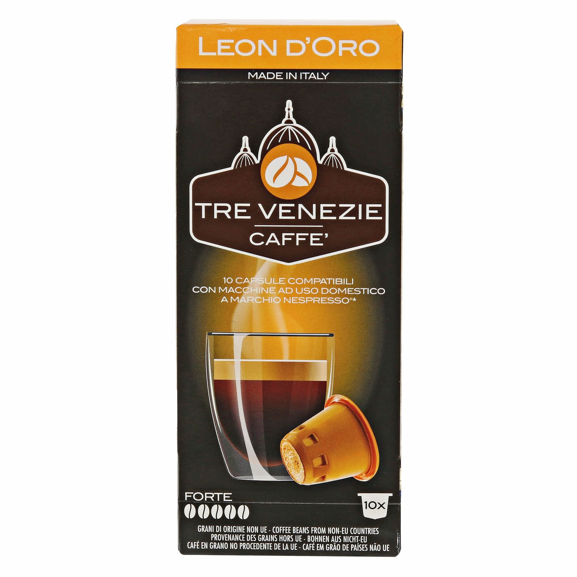 Кофе в капсулах Tre Venezie Caffe Leone Doro, 10 шт, капсулы